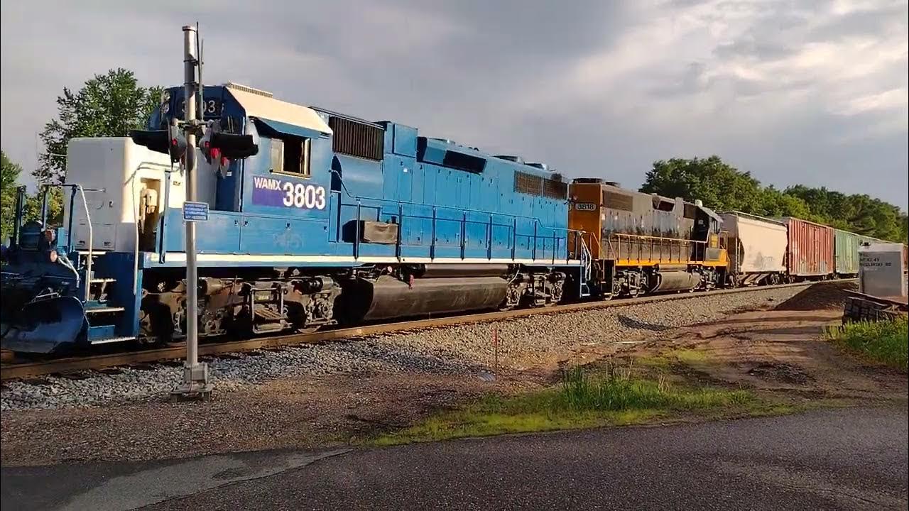 WAMX 3803 (GP38-2) Leads FOXY WA305 Thru Merrill, WI - YouTube