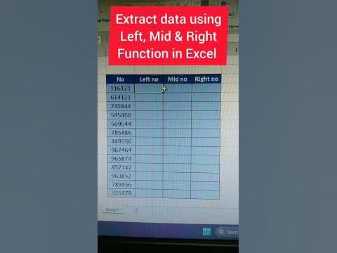 Extract data using Left, Mid & Right Function in Excel - YouTube