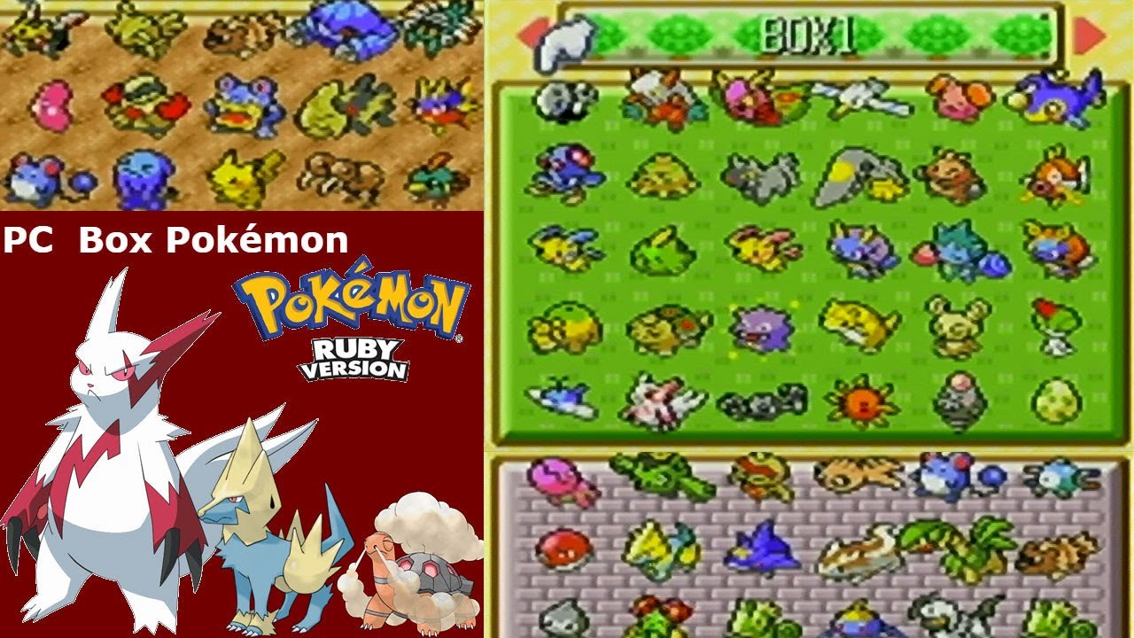 Pokémon Ruby Version - Pokémon In PC Boxes - YouTube