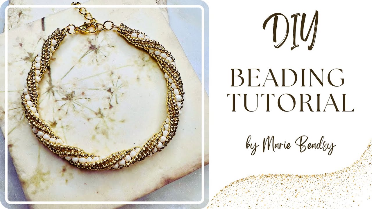 DIY Elegant Twisted Herringbone Beaded Bracelet | Step-by-Step Beading ...