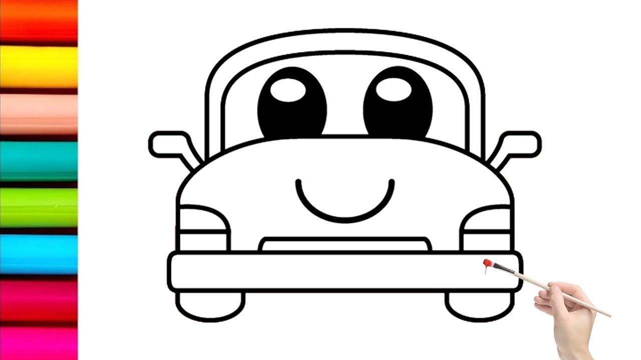 HOW TO DRAW TAXI CAR 🚗🚗 CAR FRONT DRAWING FOR KIDS || PAINTING ...