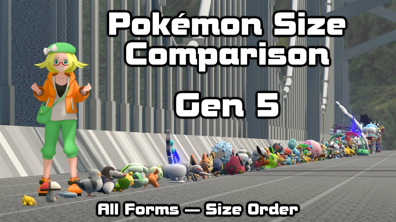 Pokemon Size Comparison - Gen 5 - All Forms - Size Order - YouTube