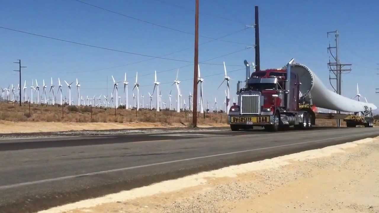 wind turbine blades oversize load transport - YouTube