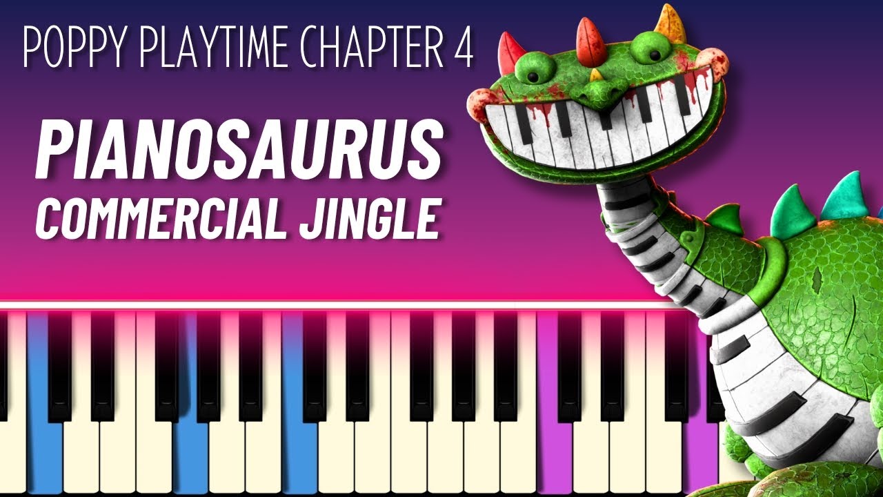 Pianosaurus Commercial Jingle (EASY PIANO TUTORIAL) - Poppy Playtime ...