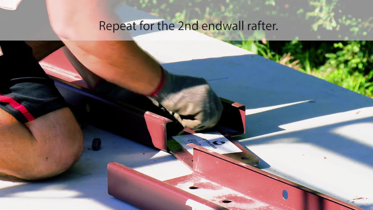 Centra Series Install - Step 16 - Assemble Endwall Rafters - YouTube
