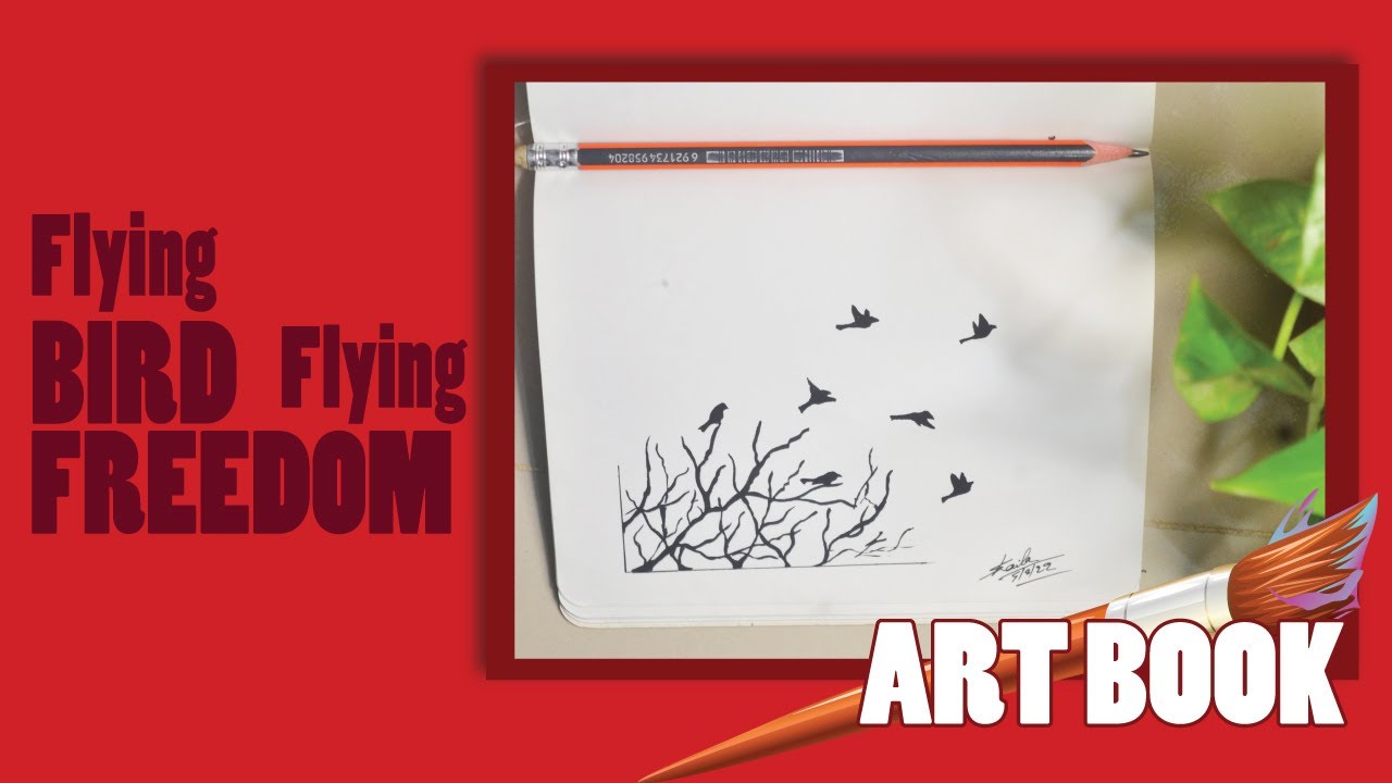 ART BOOK | Flying bird flying freedom | Poster color art - YouTube