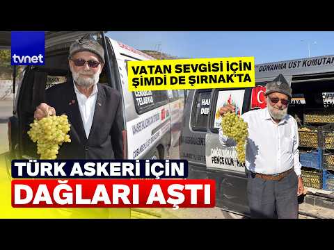 Gözyaşlarınız durmayacak! Türk askerine üzüm vermek için yol yaptı!