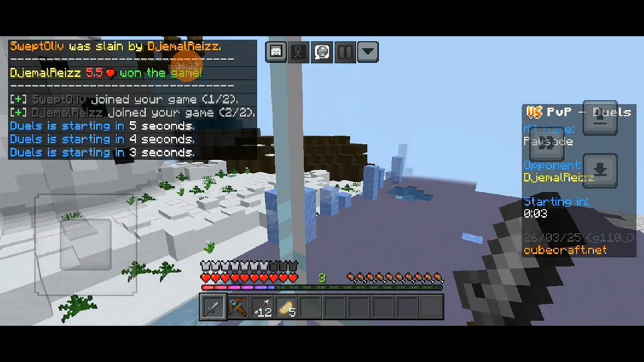 Minecraft bedrock server Cubcraft PVP 1v1 - YouTube