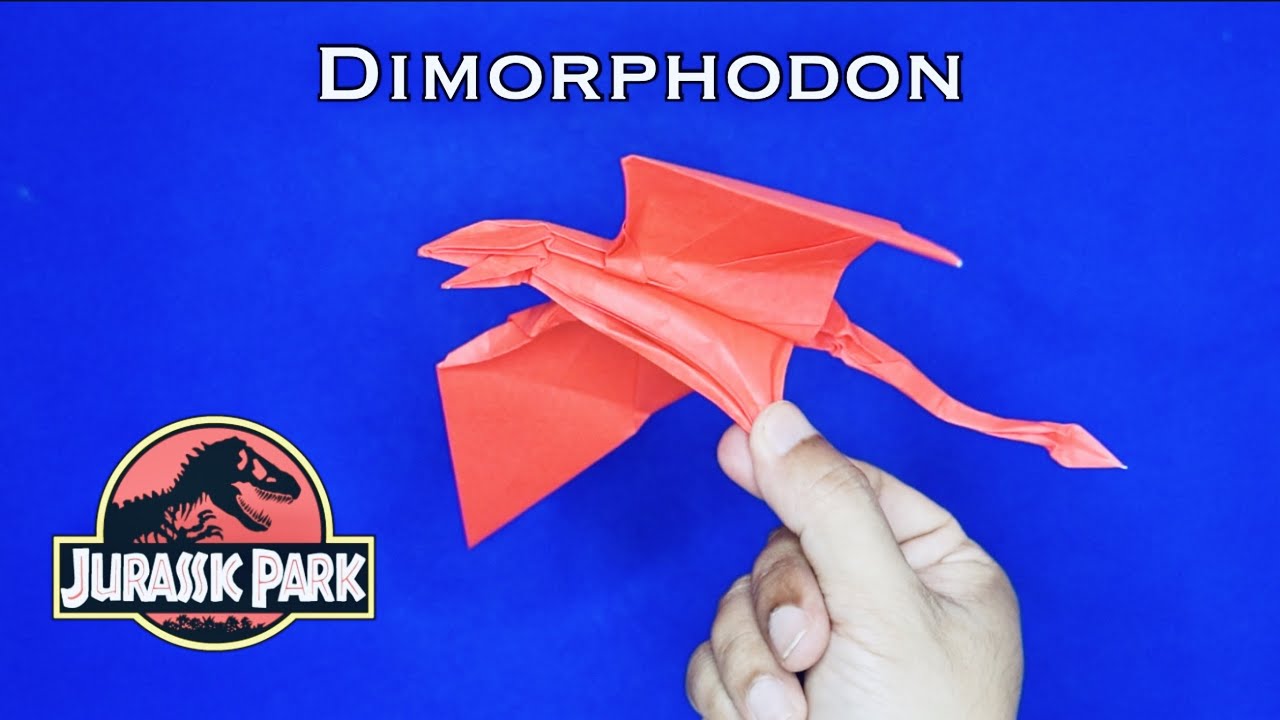 How to make origami dinosaur dimorphodon tutorial - YouTube