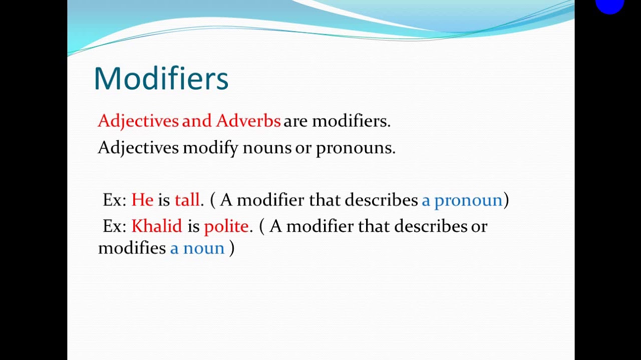 Grade 10 grammar modifiers AL Ekhlass private school - YouTube