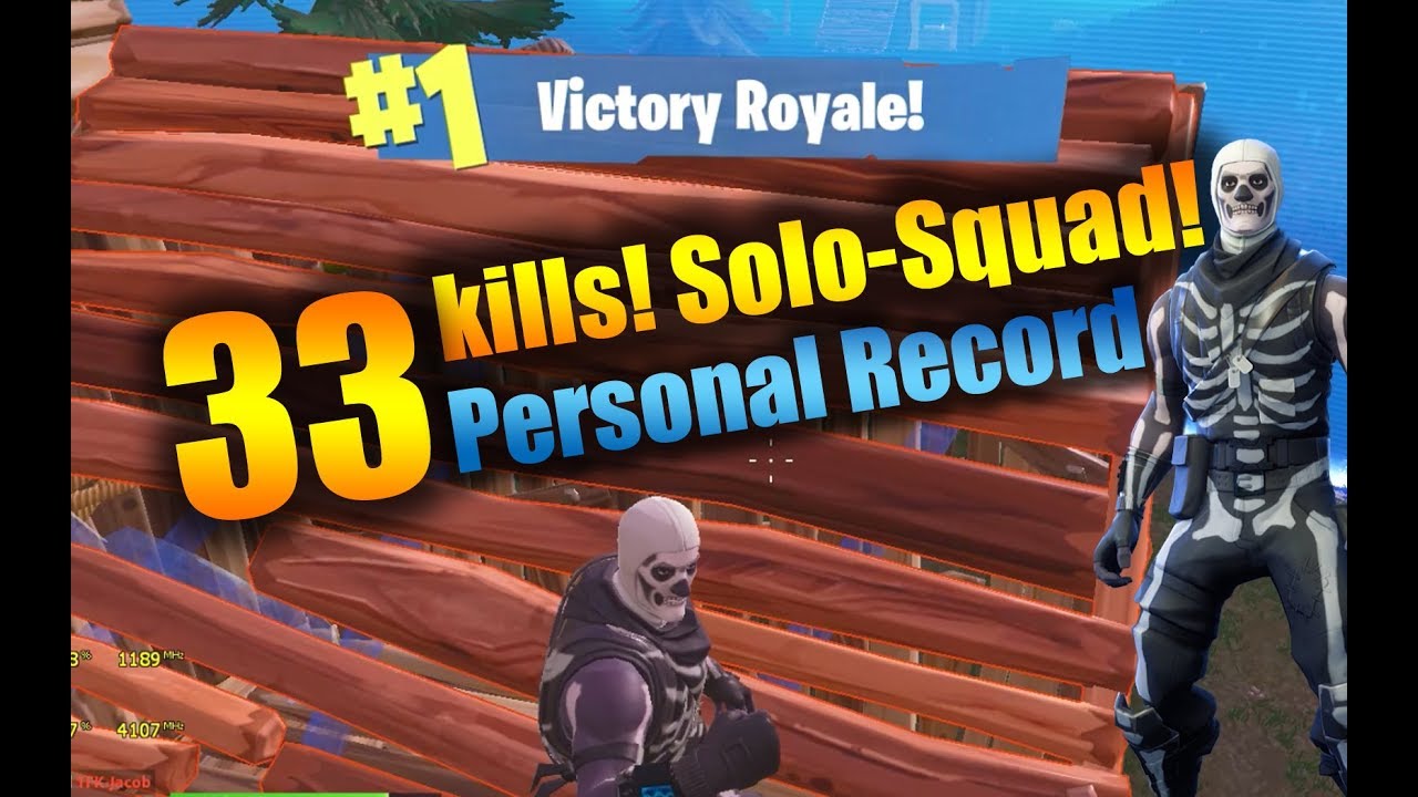 33 Kill Win! Personal Kill Record! Solo-Squad [ZeroBBQ] Fortnite Battle ...