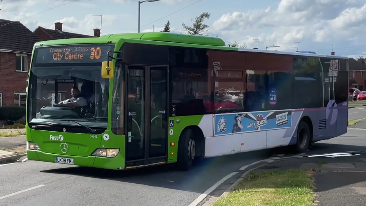 First Worcester 64048 (LK08 FMJ) Route 30 - YouTube
