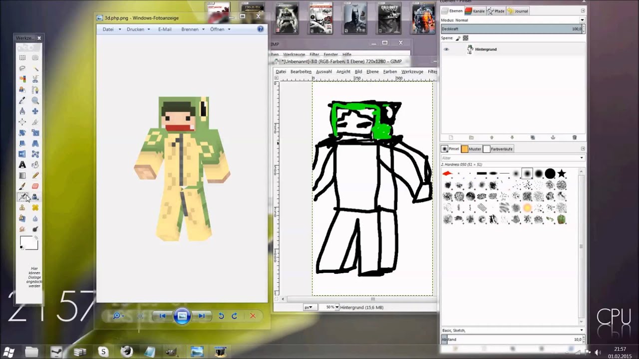 Speedart für meinen Freund Unge :) (Minecraft-Skin Cartoon Design by ...