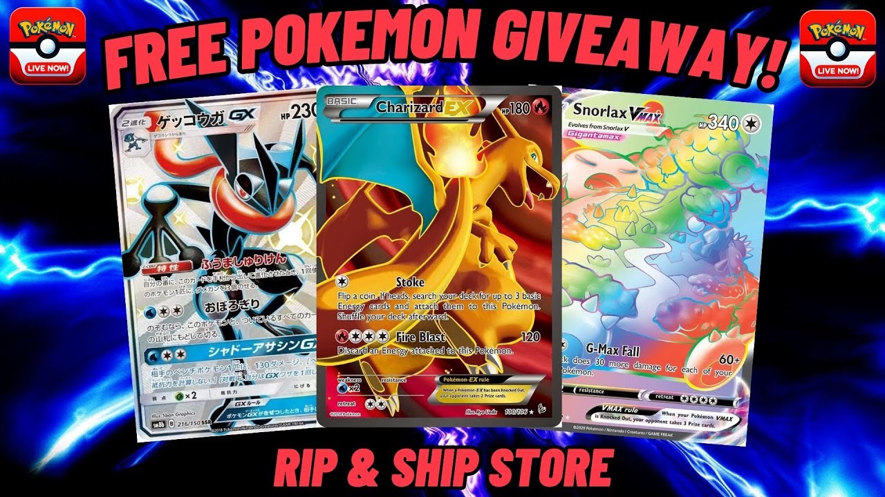 🔴Live - Free Giveaways! Pokémon Cards & Rip & Ship Store! - YouTube