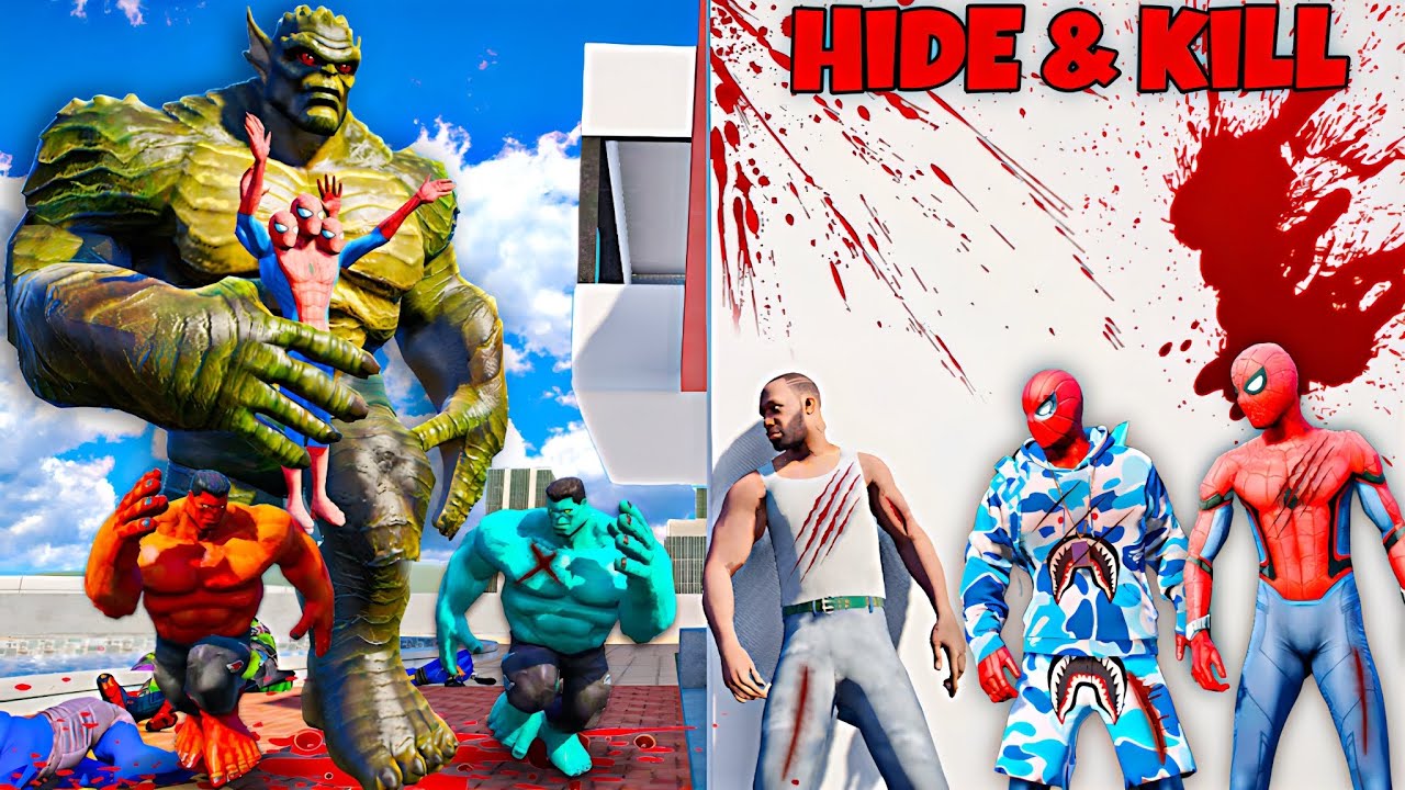 FRANKLIN & HULK PLAYING HIDE AND KILL WITH MONSTER IN INDIAN BIKE ...