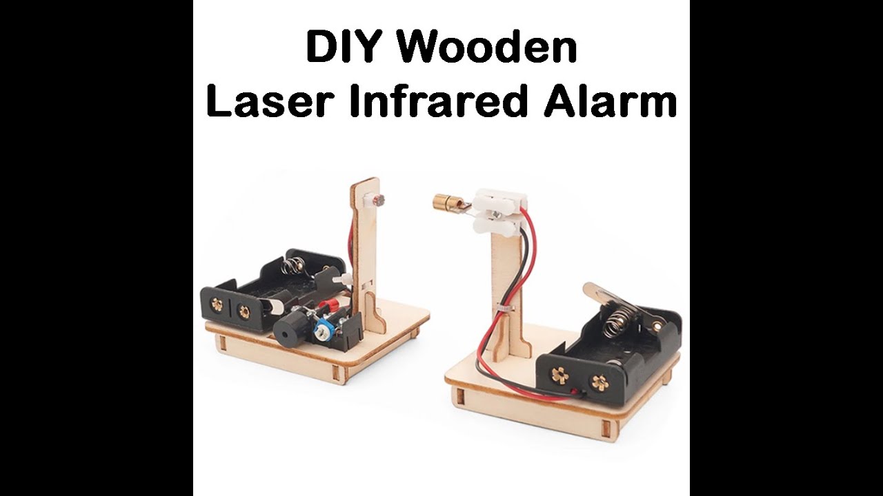 DIY Wooden Laser Infrared Alarm Aiming Shoot Anti-theft Burglar Alarm ...