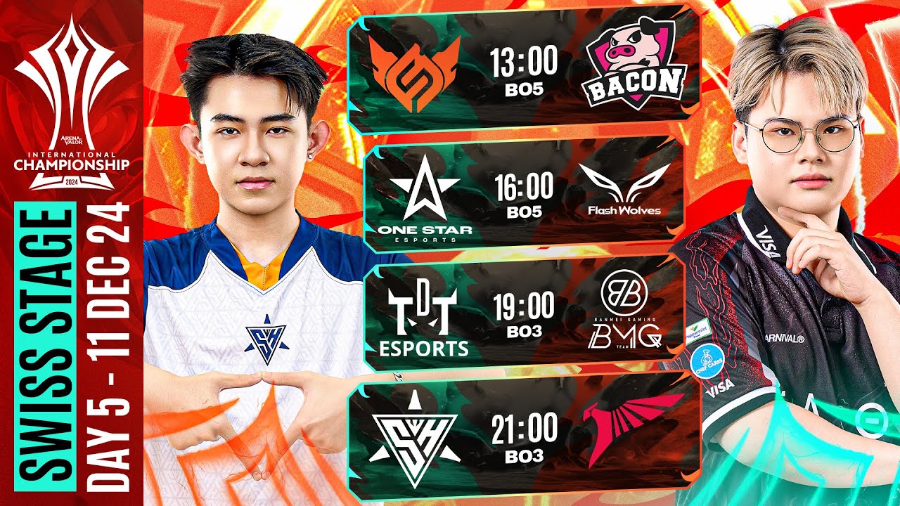 การแข่งขัน RoV นานาชาติ AIC 2024 รอบ Swiss Stage วันที่ 5 - YouTube