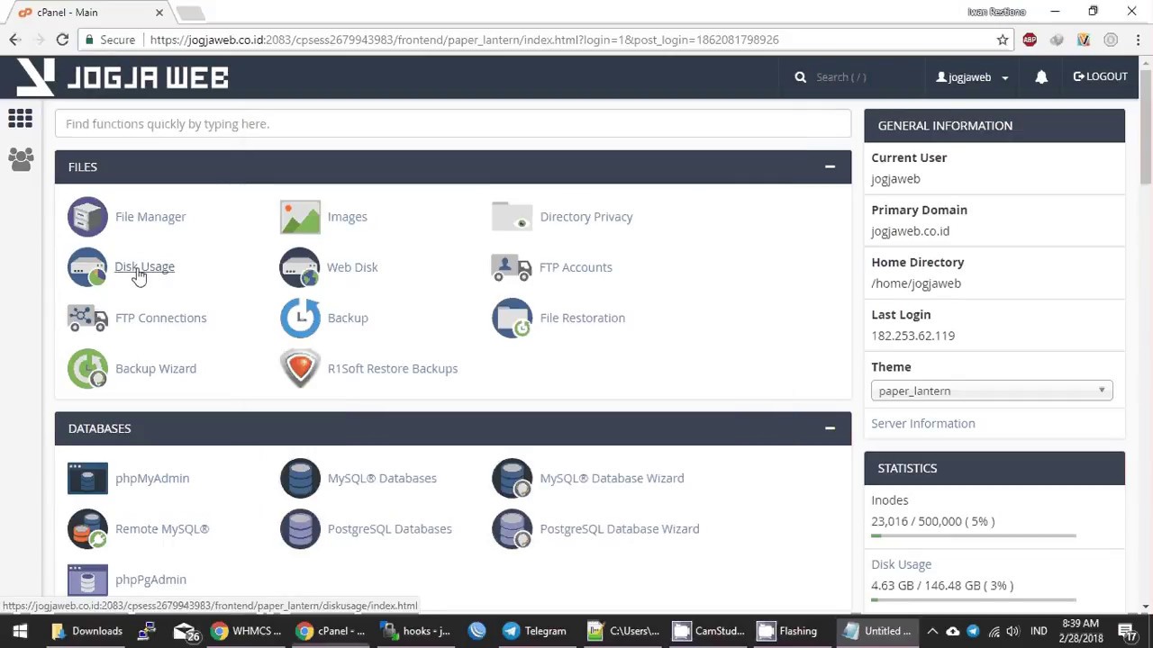 Cara Cek Disk Usage dan Hapus File di cPanel - YouTube