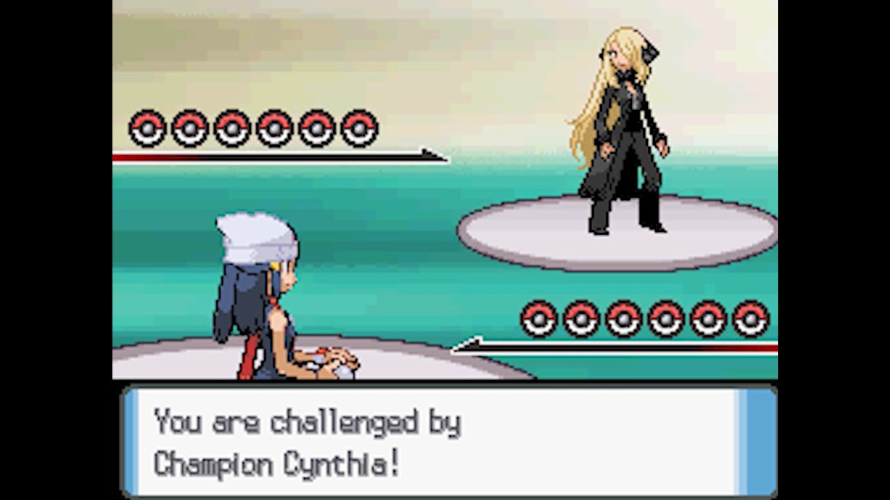 pokemon diamond vs champion cynthia - YouTube
