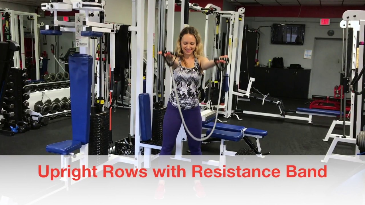 Upright Rows with Resistance Band - YouTube