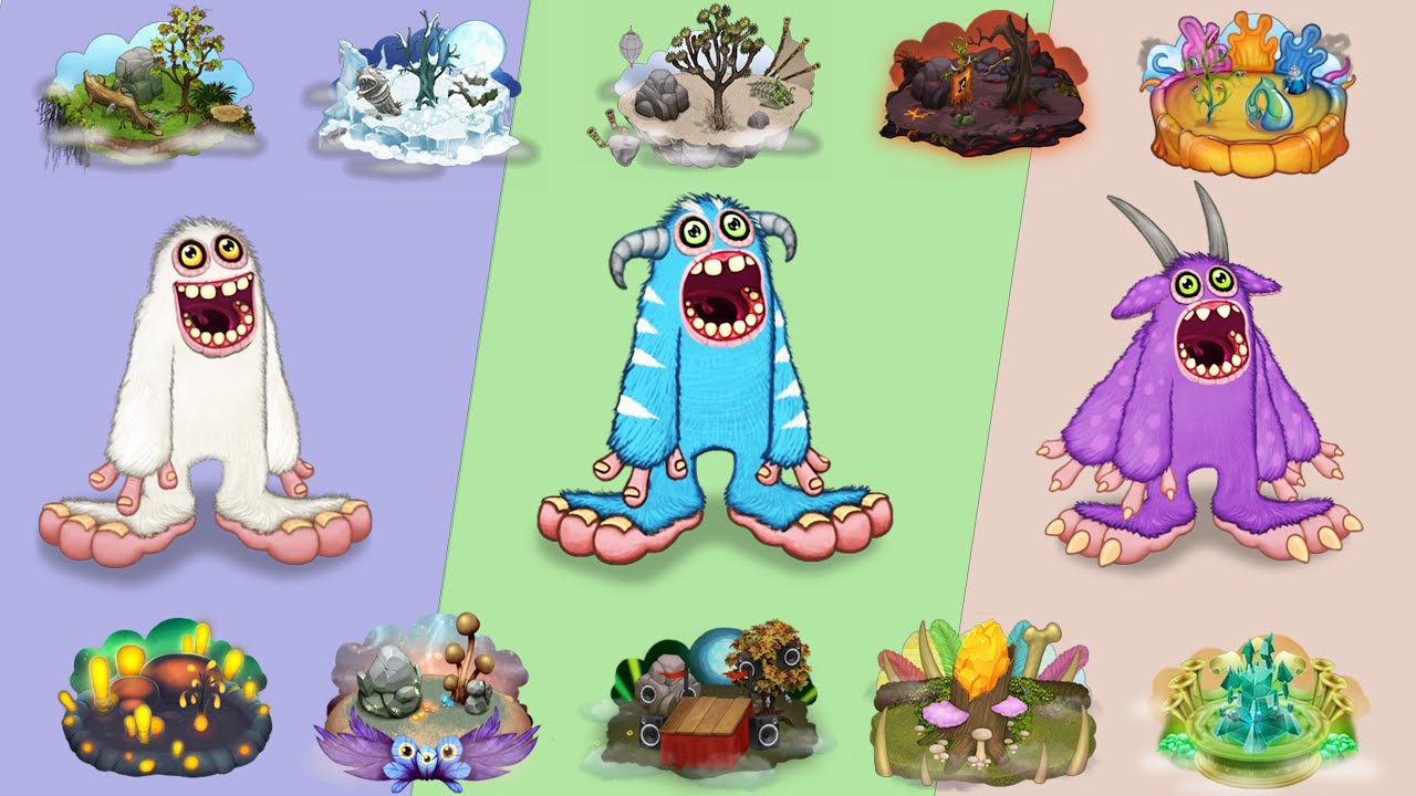 All Mammott All Islands Sounds And Animations My Singing Monsters Common Rare And Epic