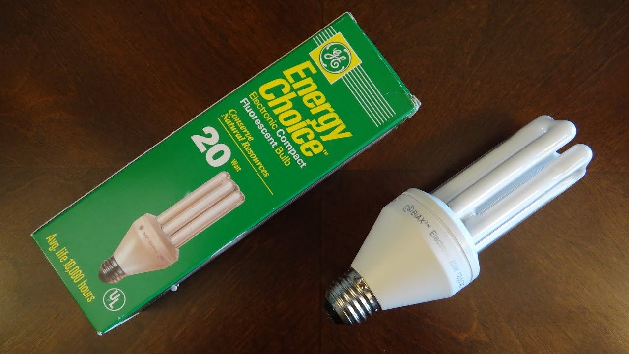GE 20watt Energy Choice CFL Light Bulb - YouTube