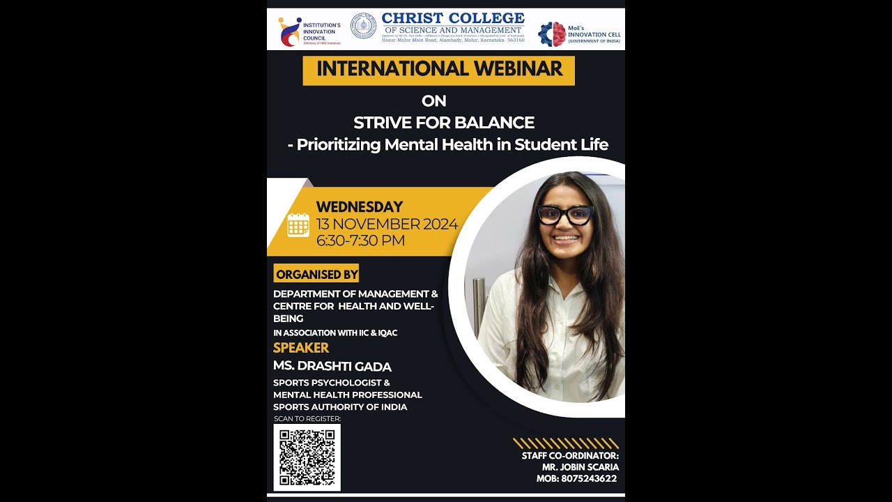 STRIVE FOR BALANCE- Priortizing Mental Health In Students Life - YouTube