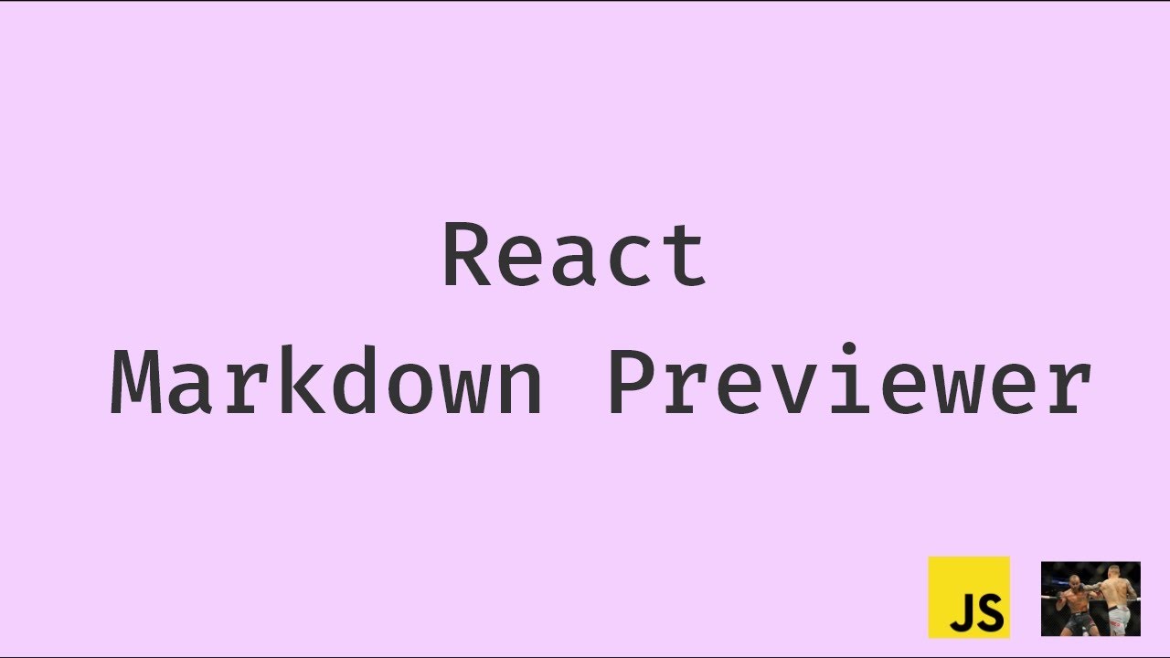 React Markdown Previewer Tutorial Youtube
