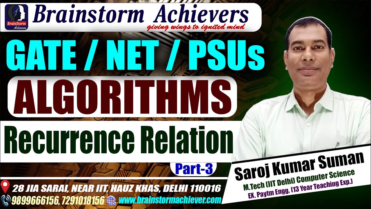Algorithm Recurrence Relation Youtube 4381