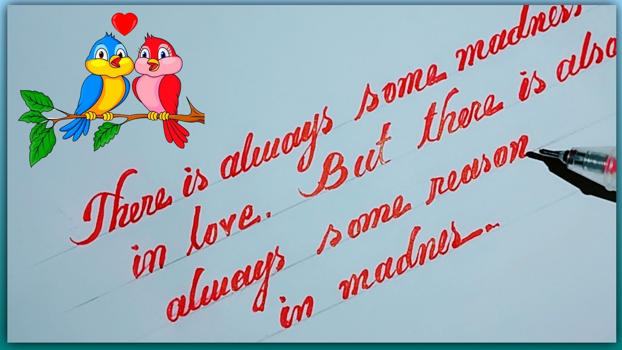 Love Quotes | English Handwriting ! - YouTube