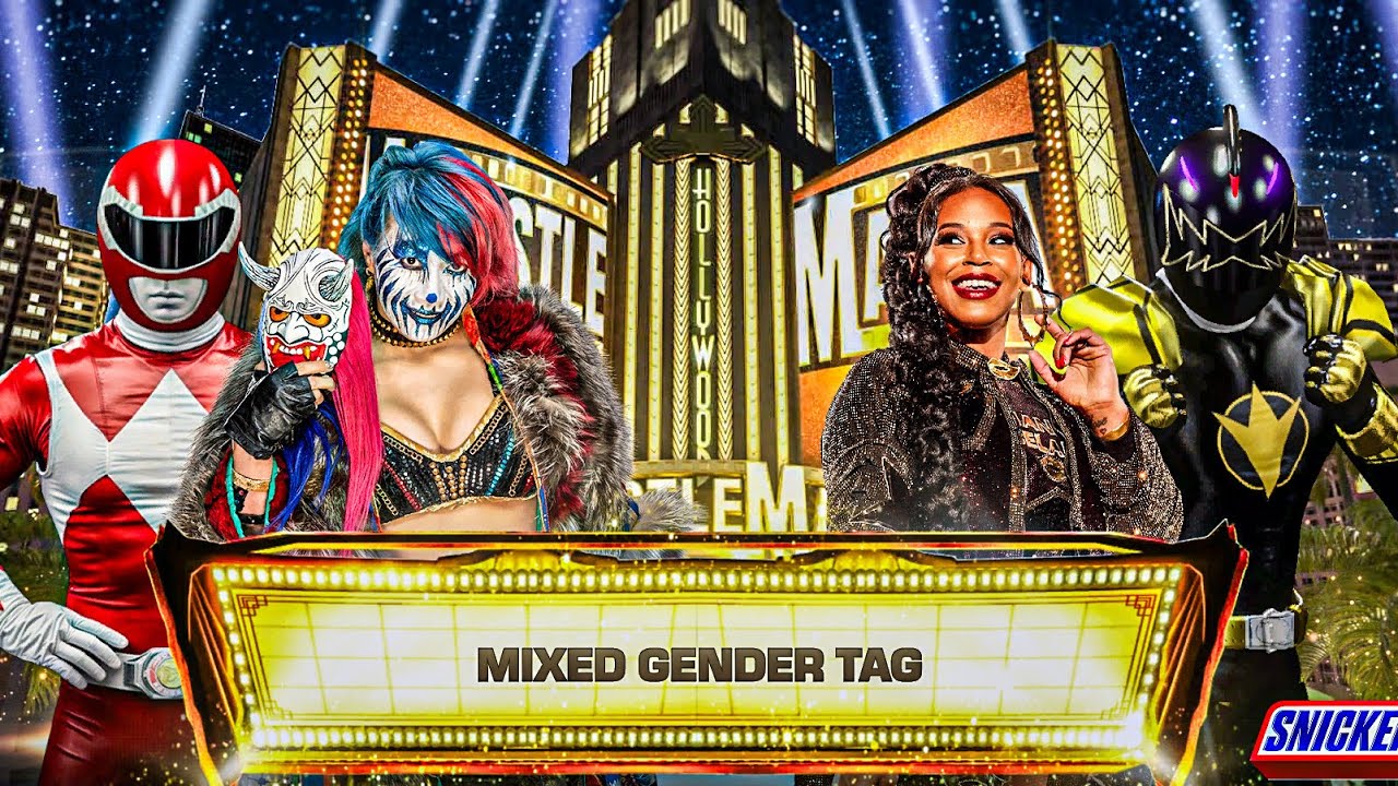 Asuka & Red Ranger Vs Bianca Belair & Black Ranger - Mixed Tag Team ...