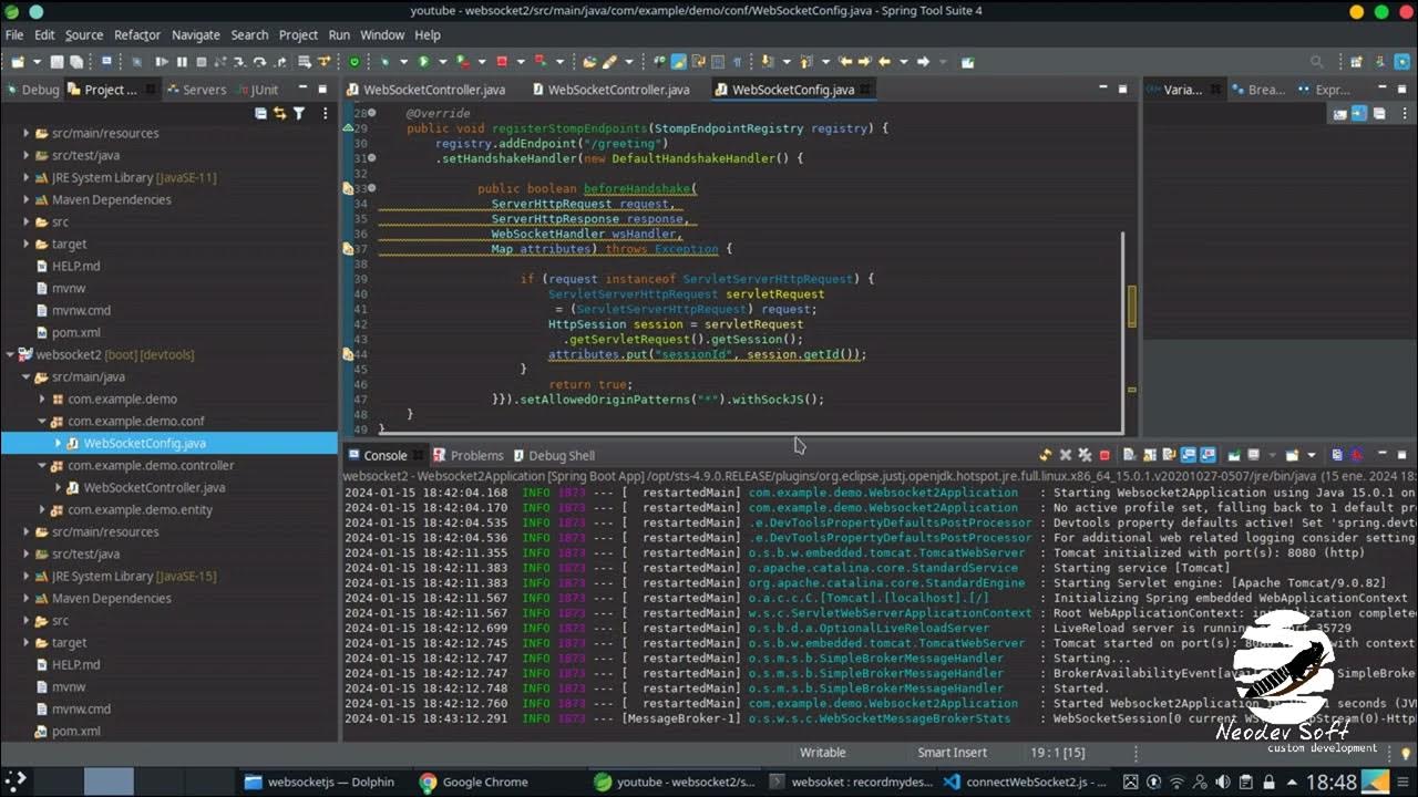 Websocket en springboot java con stomp y sockjs - YouTube