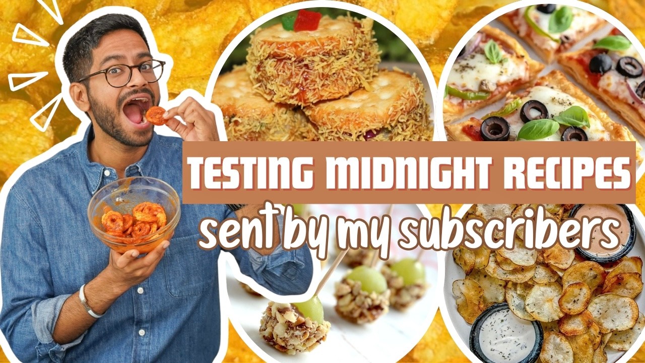 TRYING MY SUBSCRIBERS *CRAZIEST* MIDNIGHT SNACK RECIPES😱HOT HONEY CHIPS ...