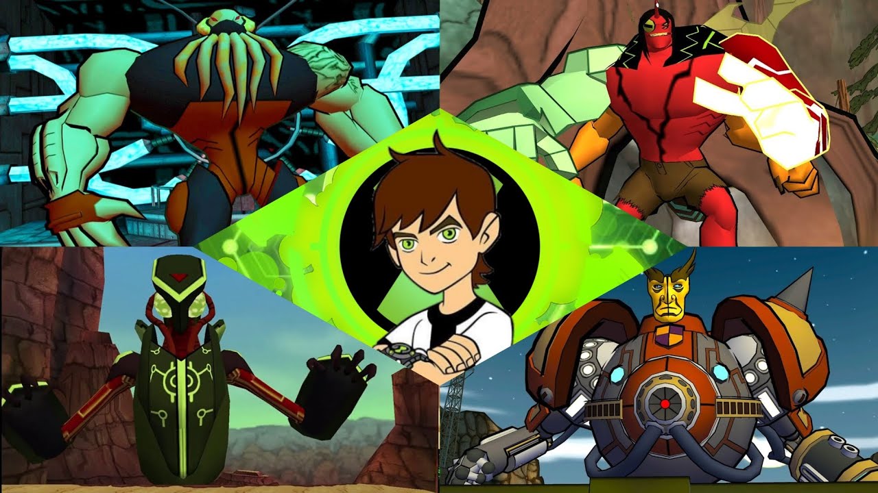 BEN 10 PROTECTOR OF EARTH - ALL BOSSES - YouTube