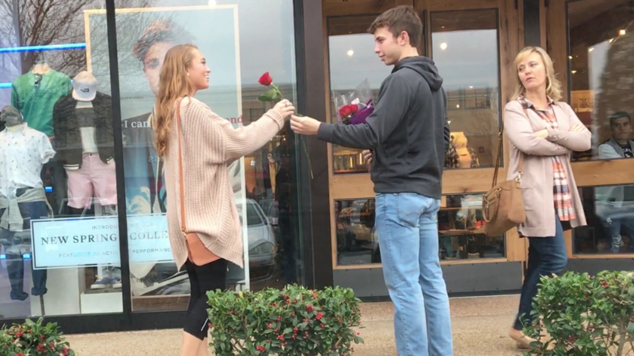 GIVING ROSES TO GIRLS FOR VALENTINES DAY!! - YouTube