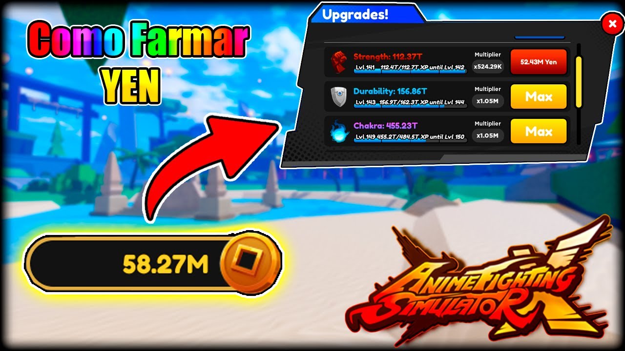 Melhor Método De Farm De YEN!!! Anime Fighting Simulator X -ROBLOX ...