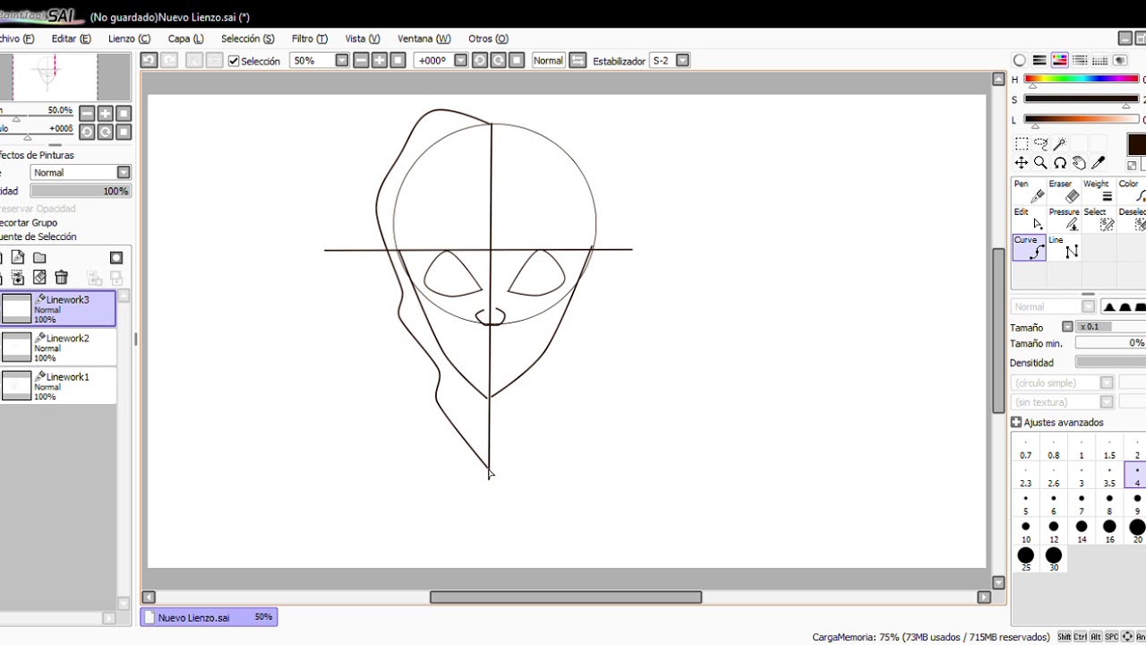 primera vez en easy paint tool sai - YouTube