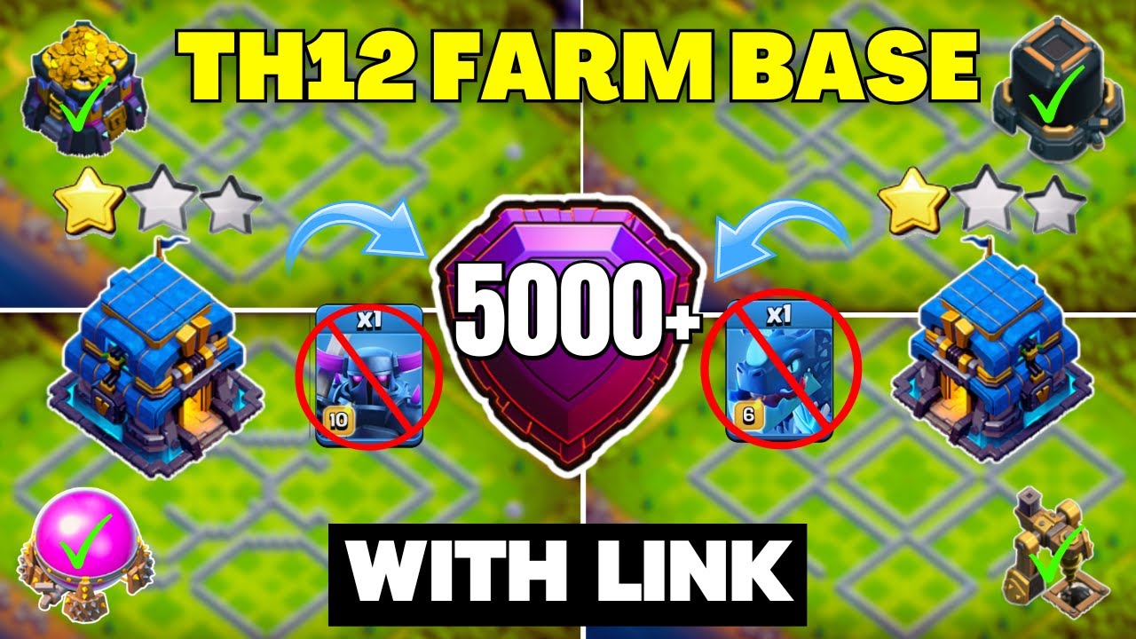 Th12 Top 20 Best Farming Bases With Links || Th12 Farming And Pushing ...