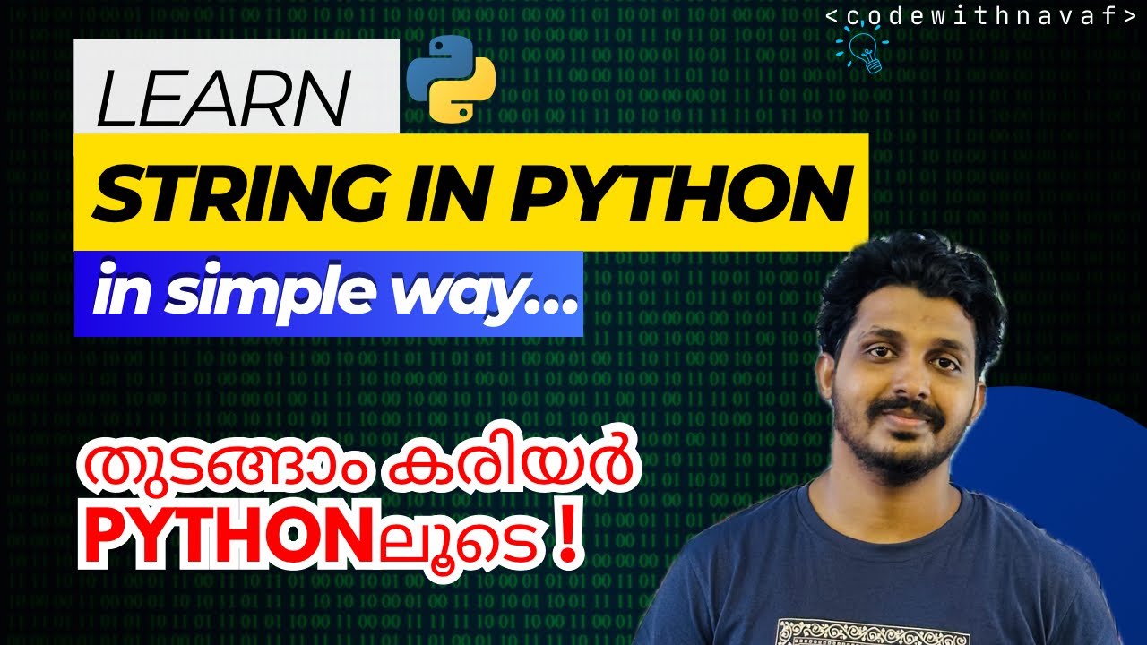 EP 08: PYTHON TUTORIAL |String in Python|python coding for beginners #python #malayalam#coding ...