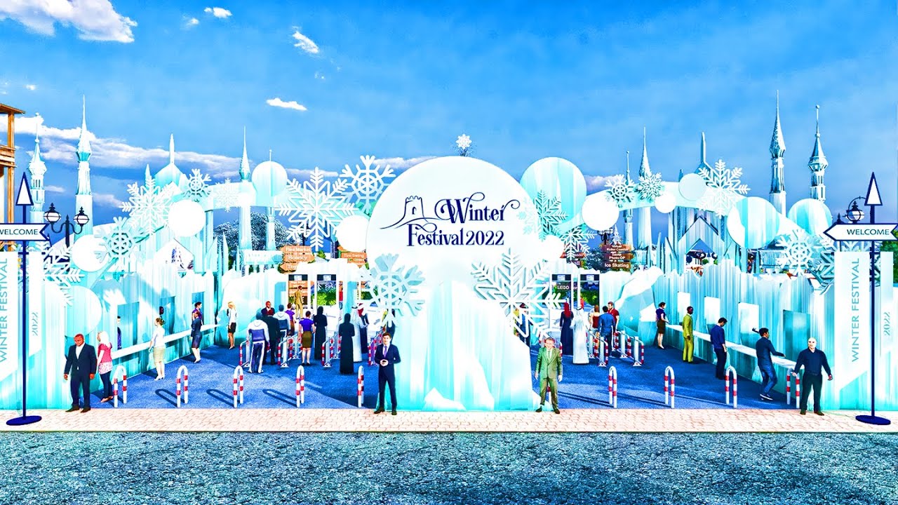 3D Render Presentation of the Winter Wonderland festival and Theme park ...