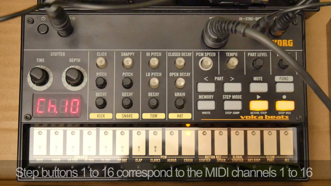 How to change the MIDI Channel on VOLCA BEATS - YouTube