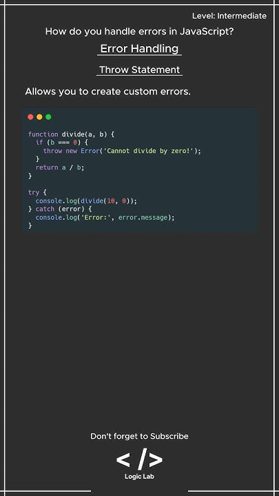 Javascript Interview Question Error Handling Javascriptinterview Javascript