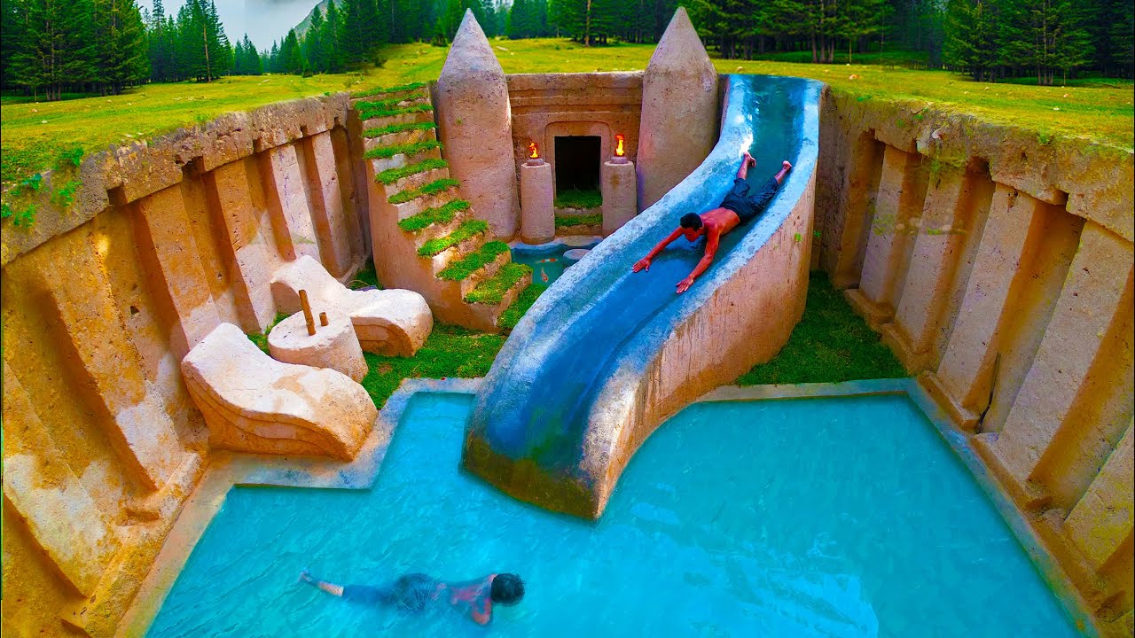 [ Full Video ] Building Cave Platinum Underground Swimming Pool With ...