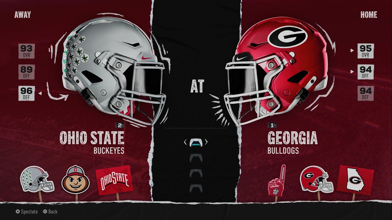 #2 Ohio State @ #1 Georgia FULL GAME (Live Broadcast View) College ...