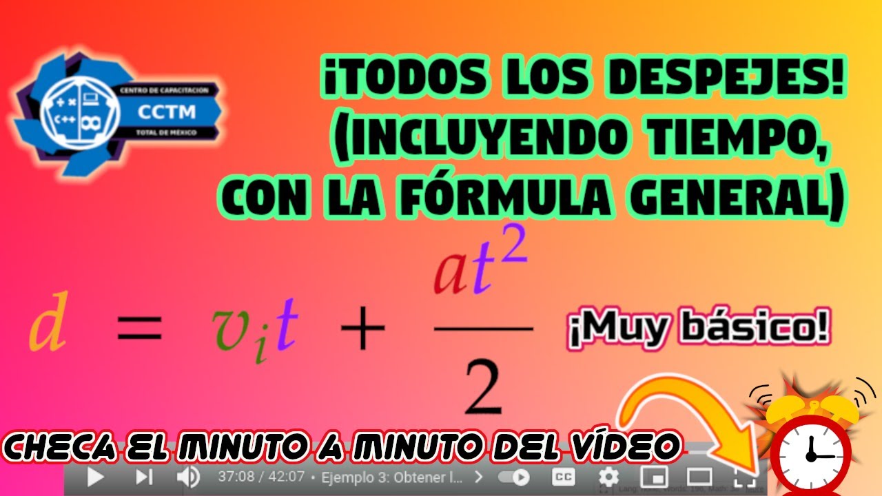 🧐 Despeje de todas las variables | Despeje del tiempo | Con fórmula ...