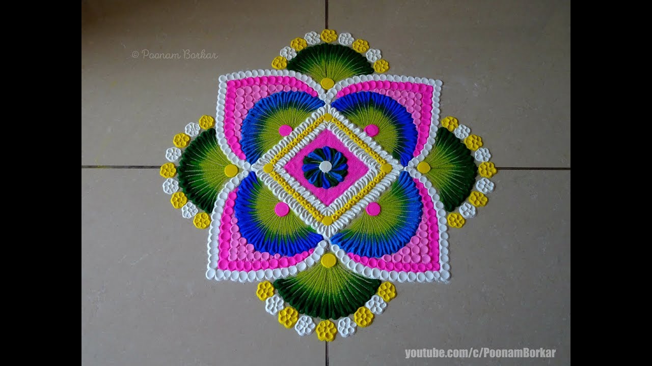 Big and beautiful rangoli for festivals | Easy rangoli designs by ...