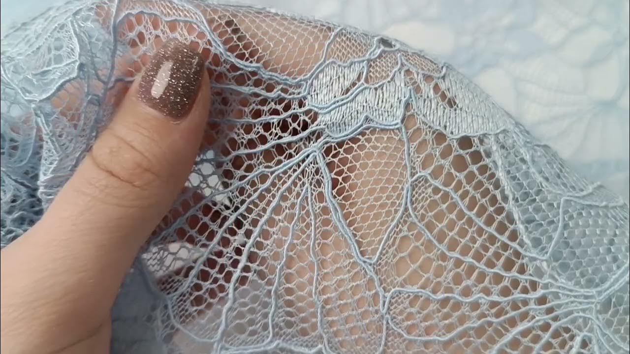 Кружевное полотно Валери голубой - YouTube
