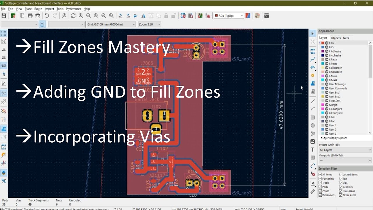 17 KiCad Tutorial: Fill Zones Mastery - Adding GND to Fill Zones and ...