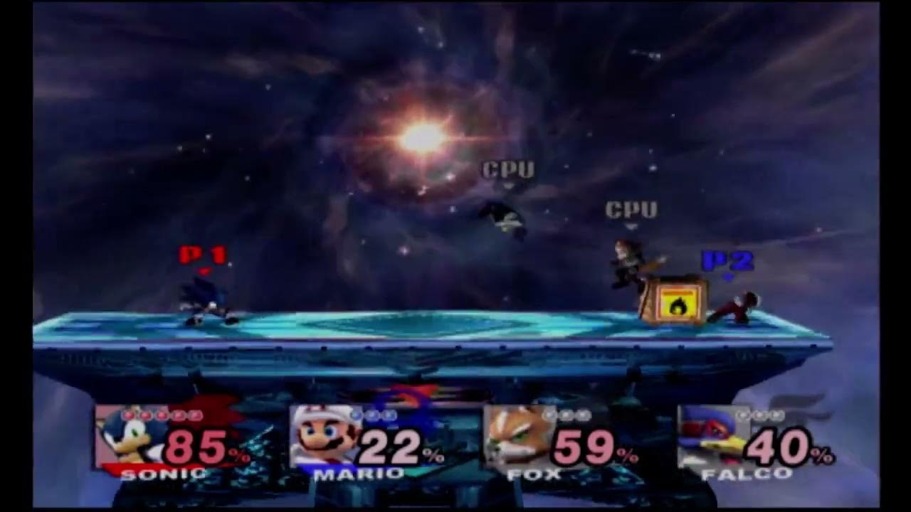 Super Smash Bros. Brawl: Sonic vs Mario vs Fox vs Falco - YouTube