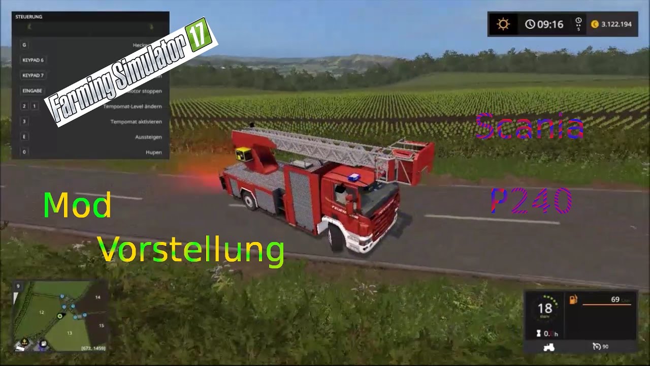 LS17 Feuerwehr Mod Vorstellung vom Scania p240 DLK - YouTube